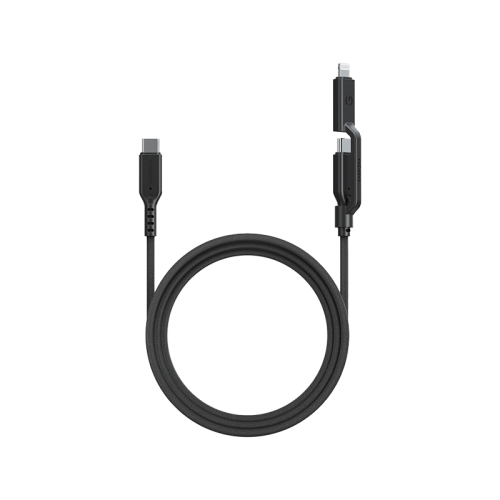 Energea Flow Duo USB-C To USB-C + Lightning 480Mbps 240W 1.5m Cable - Black | PhoneLogo